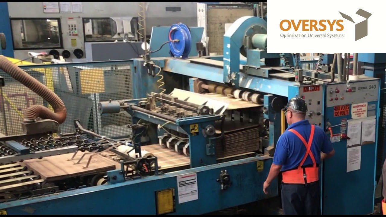 VIDEO OVERSYS U50990819 EMBA 240 2 COLOR FLEXO FOLDER GLUER - YouTube