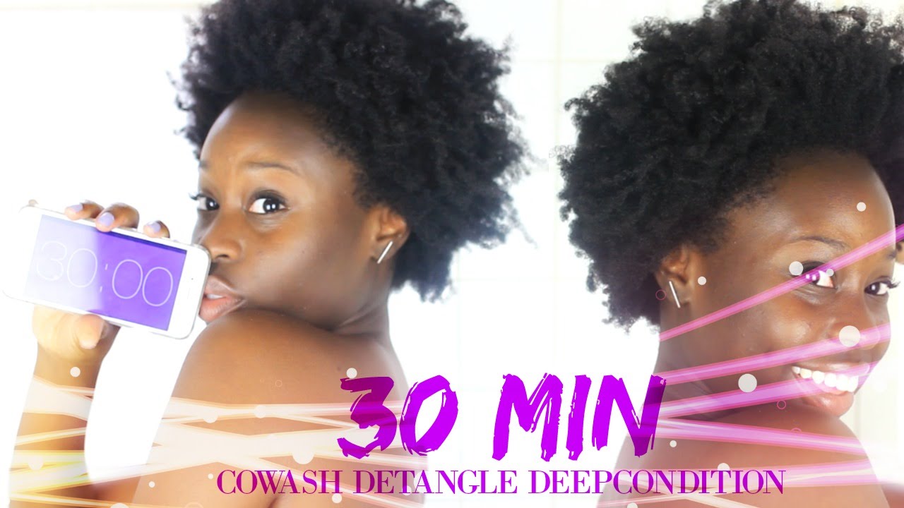 30 MINUTE COWASH + DETANGLE + DEEP CONDITION WASH DAY ROUTINE - YouTube