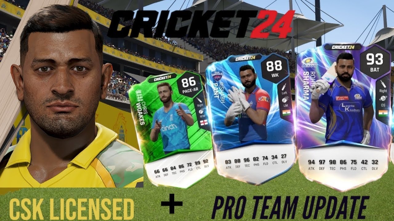 Cricket 24 Big Update! CSK Officially Licensed + Pro Team Features ...