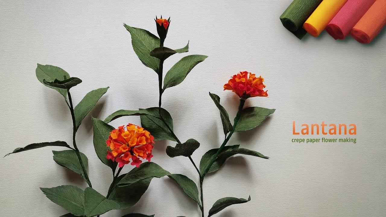 Lantana Crepe Paper Flower | Crepe Paper Flower | Artificial Flower ...