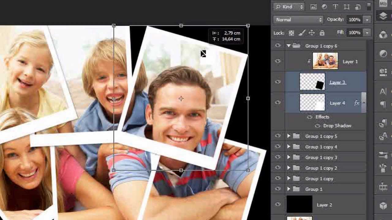 Turn A Photo Into A Collage Of Polaroids With Photoshop - YouTube