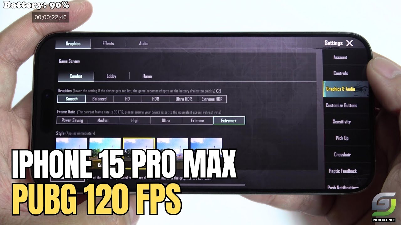 iPhone 15 Pro Max test game PUBG 120 FPS Update 2024 | Apple A17 Pro ...
