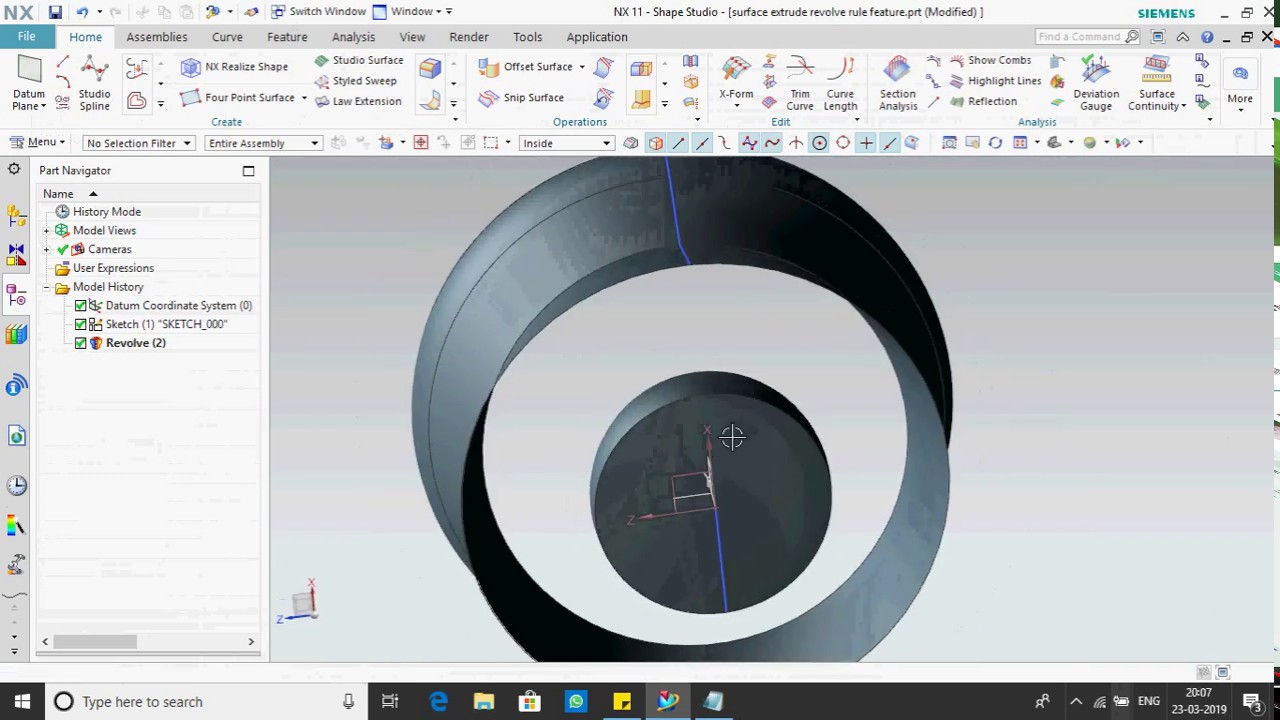 UG NX SURFACE TUTORIAL - YouTube