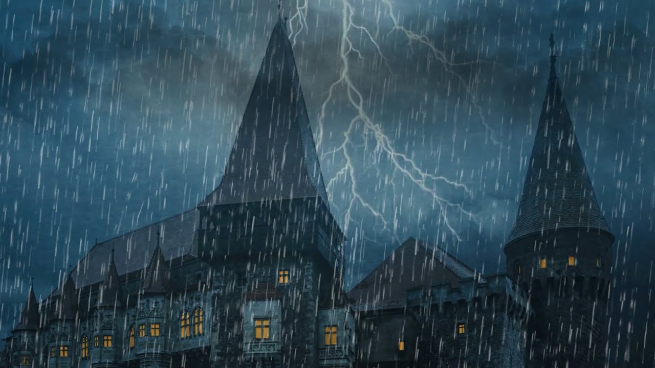 Heavy Rain On Old Castle with Thunder Sounds - Rain Sounds for Sleeping ...