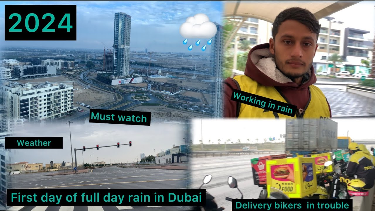 First day of rain 🌧️ in Dubai || delivery bike riders in trouble # ...