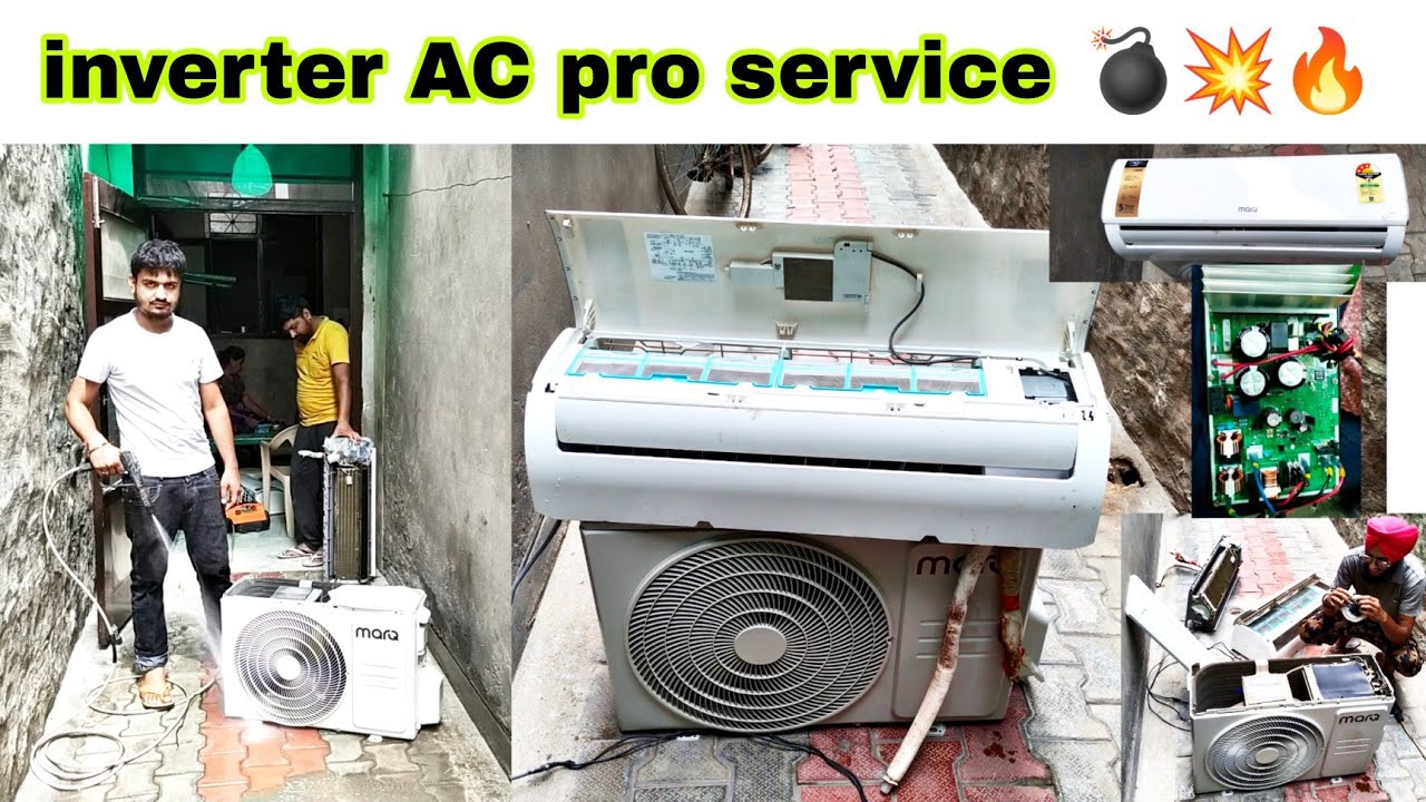 inverter ac service | how to service 1 ton marq ac at home | step by ...