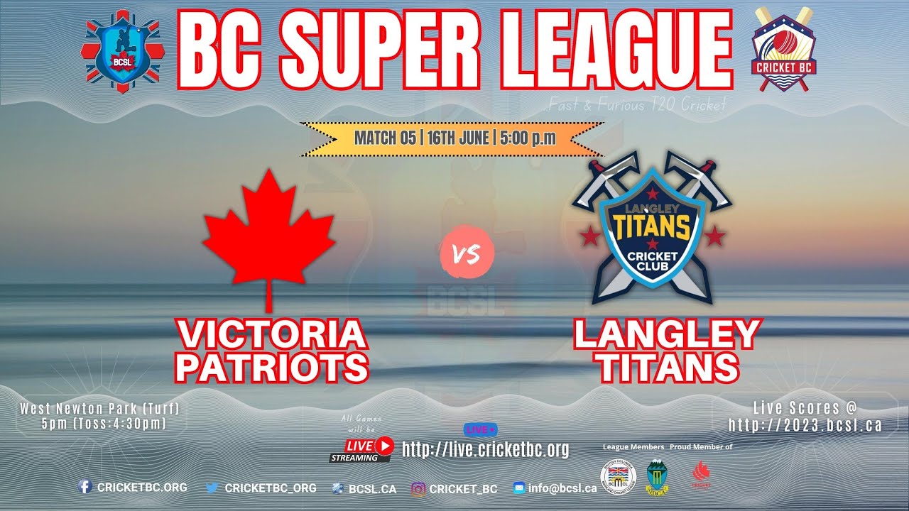 BC Super League - 2023 - Game #5 - Victoria PATRIOTS vs Langley TITANS ...