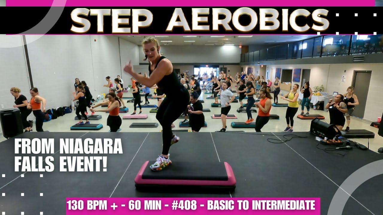 STEP AEROBICS in Niagara Falls!!! Basic to Intermediate STEP PARTY WORKOUT! - YouTube