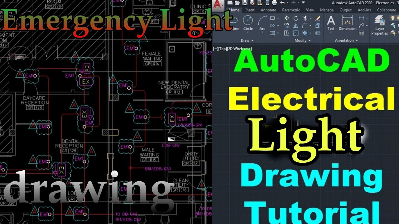 Auto Cad Drawing || Emergency light drawing || How to read electrical ...