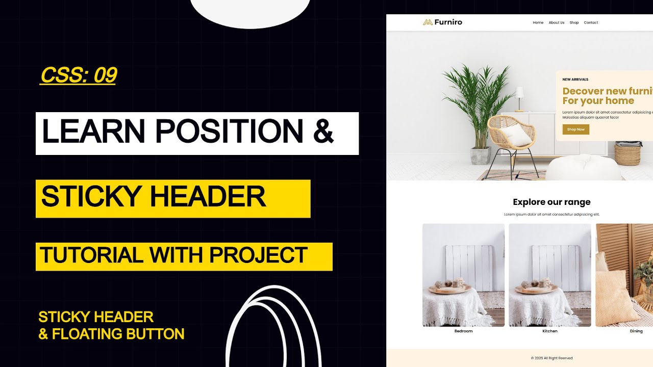 09: CSS Position and z-index Tutorial | How to build sticky header in ...
