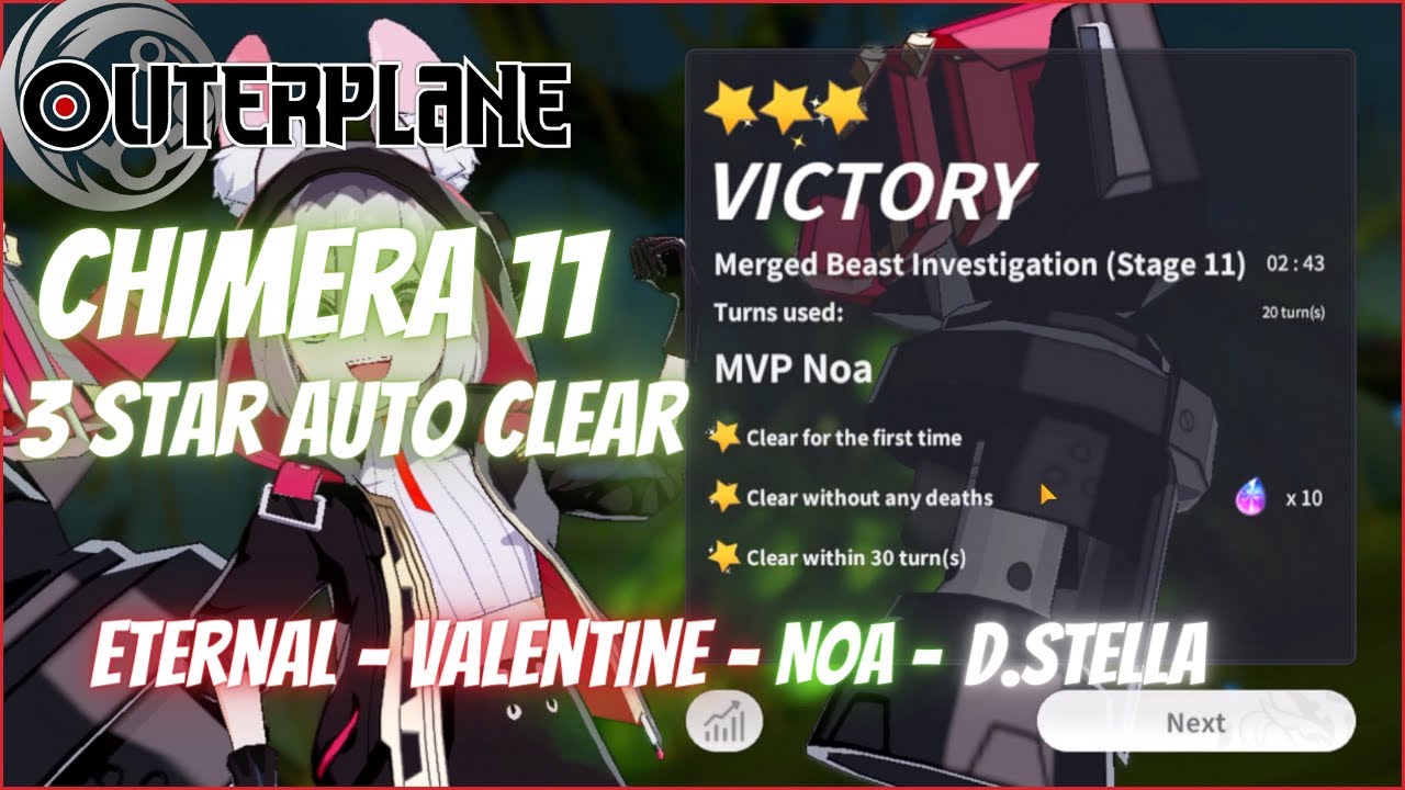Unidentified Chimera 11 | 3 star full auto clear - Outerplane - YouTube