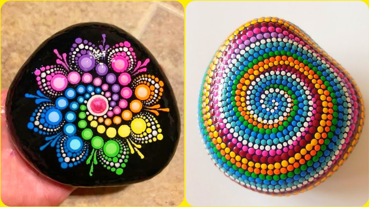 Top 90 best and trending mandala pebble painting ideas - YouTube