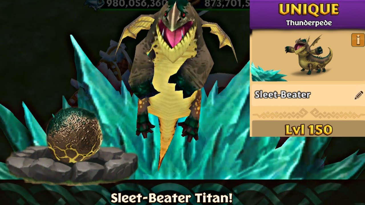 Sleet-Beater Max Level 150 Titan Mode -Unique Thunderpede - Dragons ...