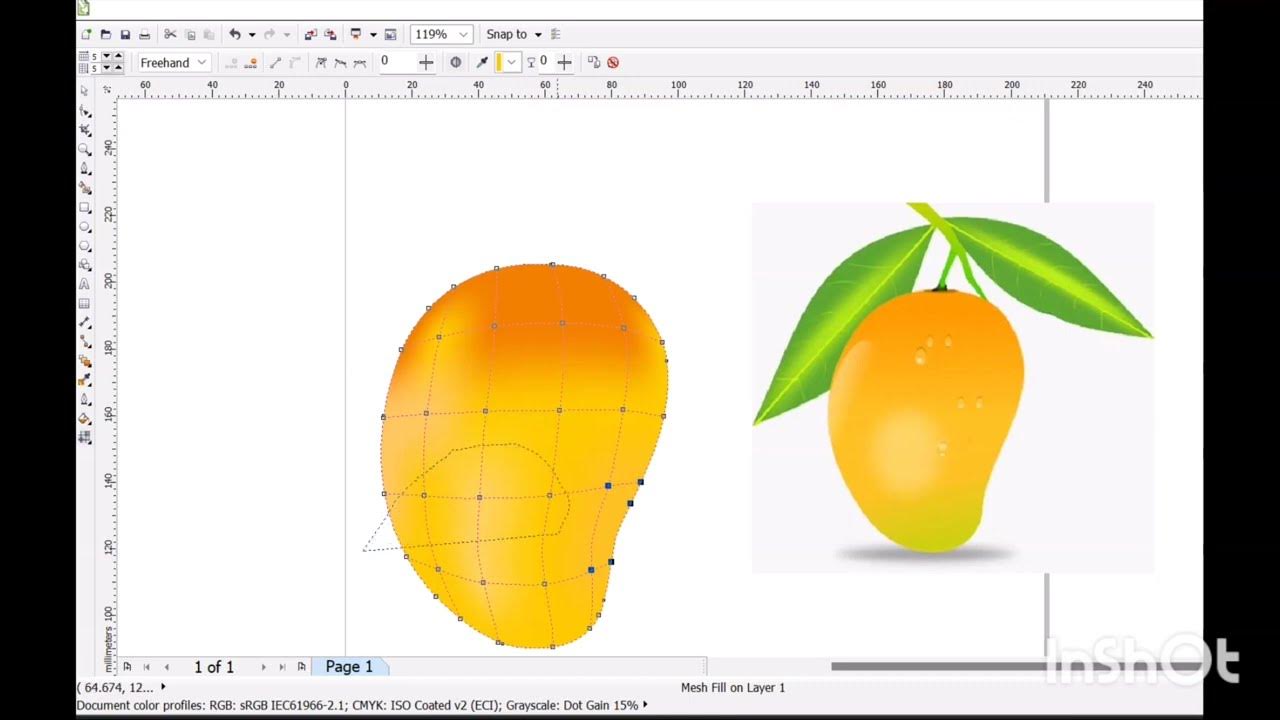 using mesh tool in corel draw||mesh tool||colouring mixture in corel draw||eye dropper tool ...