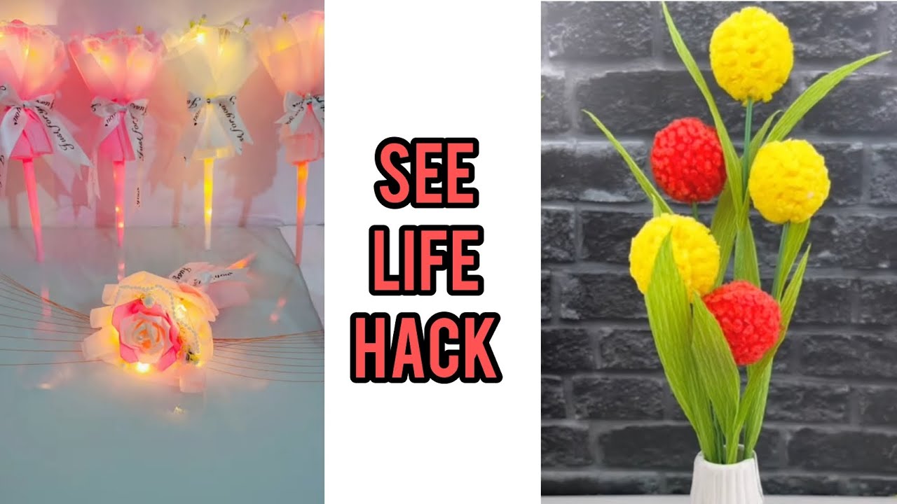 10-flowers bouquet hacks | You Can Do at home! | See life hack - YouTube