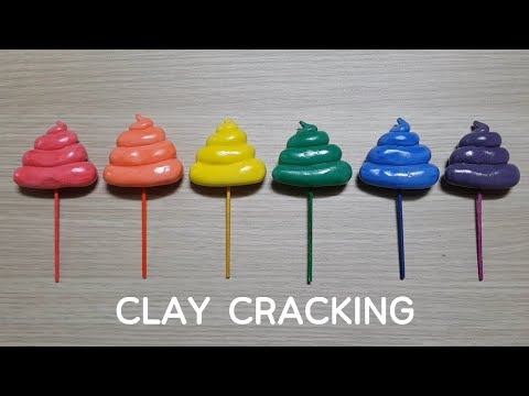 Rainbow poop candy clay cracking 무지개 똥 점토 부수기 - YouTube