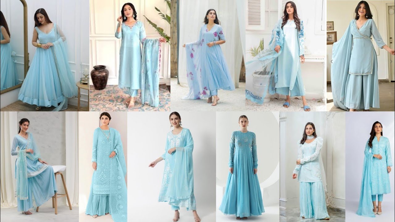 STUNNING Sky Blue Dress Designs You'll LOVE |sky blue dress design ...