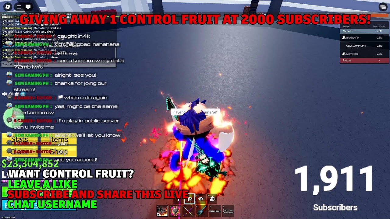 Blox Fruits Giveaway - ! Control Fruit - YouTube