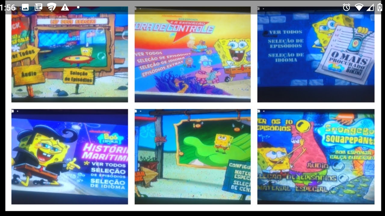 compilado menus dos DVD's do Bob esponja 😎🧽🍍🍔 - YouTube
