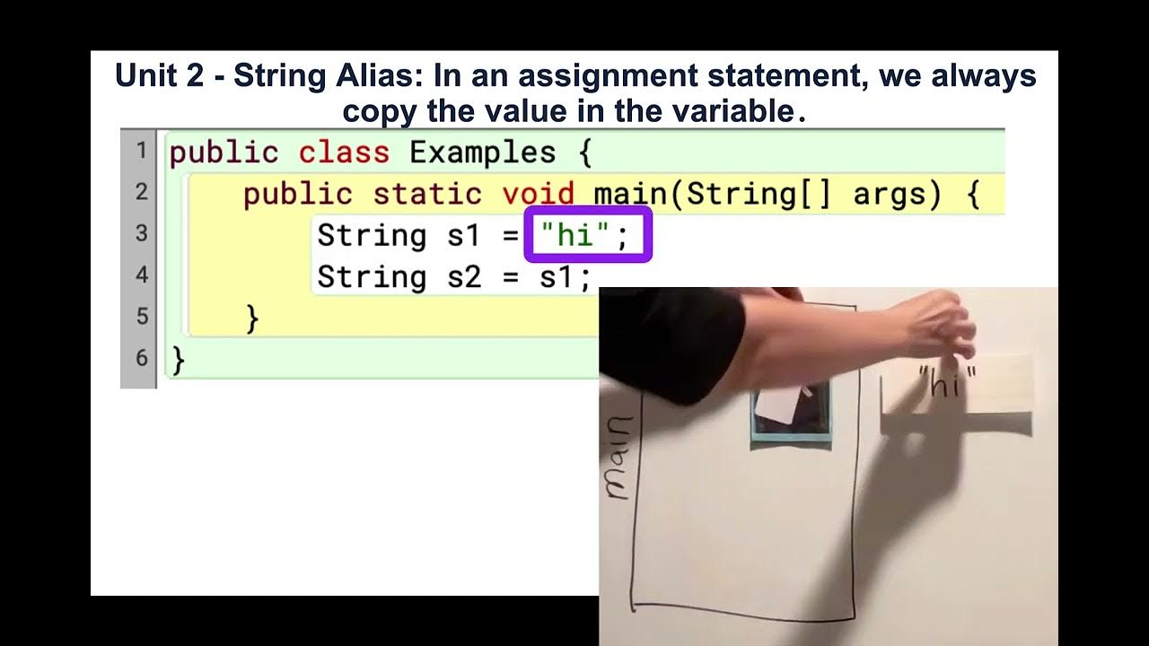 Unit 2-String Alias: In an assignment statement, we always copy the value in the variable-Java ...