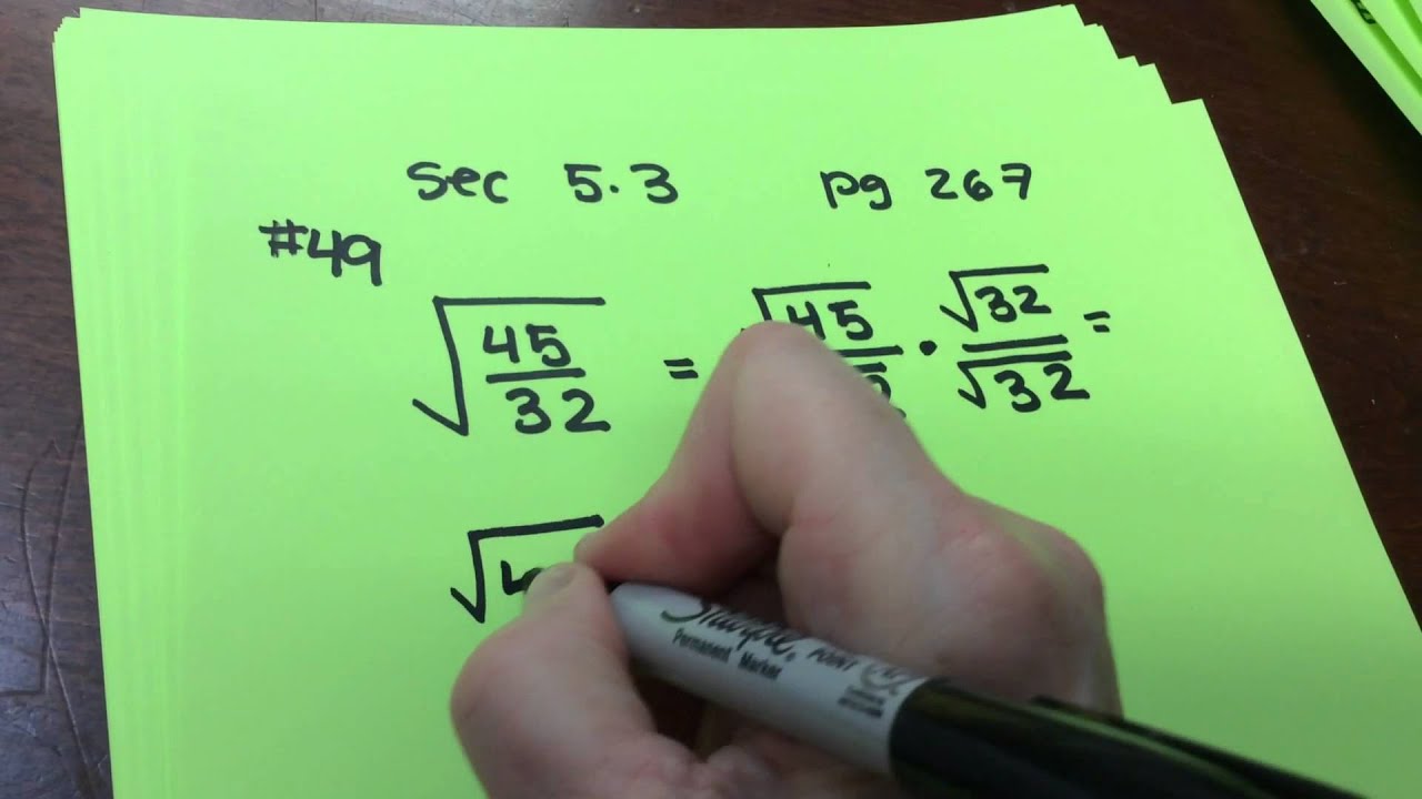 Using The Quotient Rule Of Square Roots To Simplify Radical Expressions using-the-quotient-rule-of-square-roots-to-simplify-radical-expressions