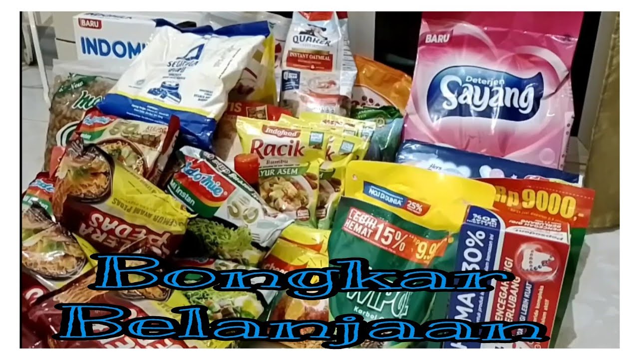 BONGKAR BELANJAAN DAN REVIEW HARGA BARANG KEBUTUHAN RUMAH TANGGA SEHARI ...