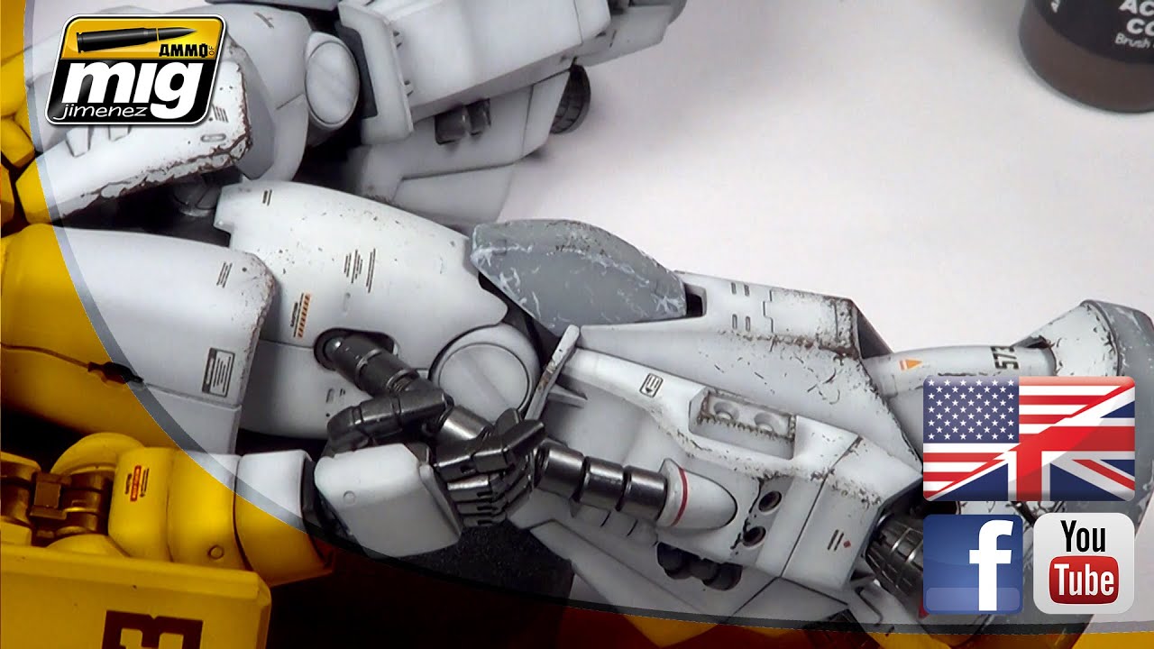 CHIPPING EFFECT ON A ZAKU HOW TO BY MIG JIMENEZ - YouTube