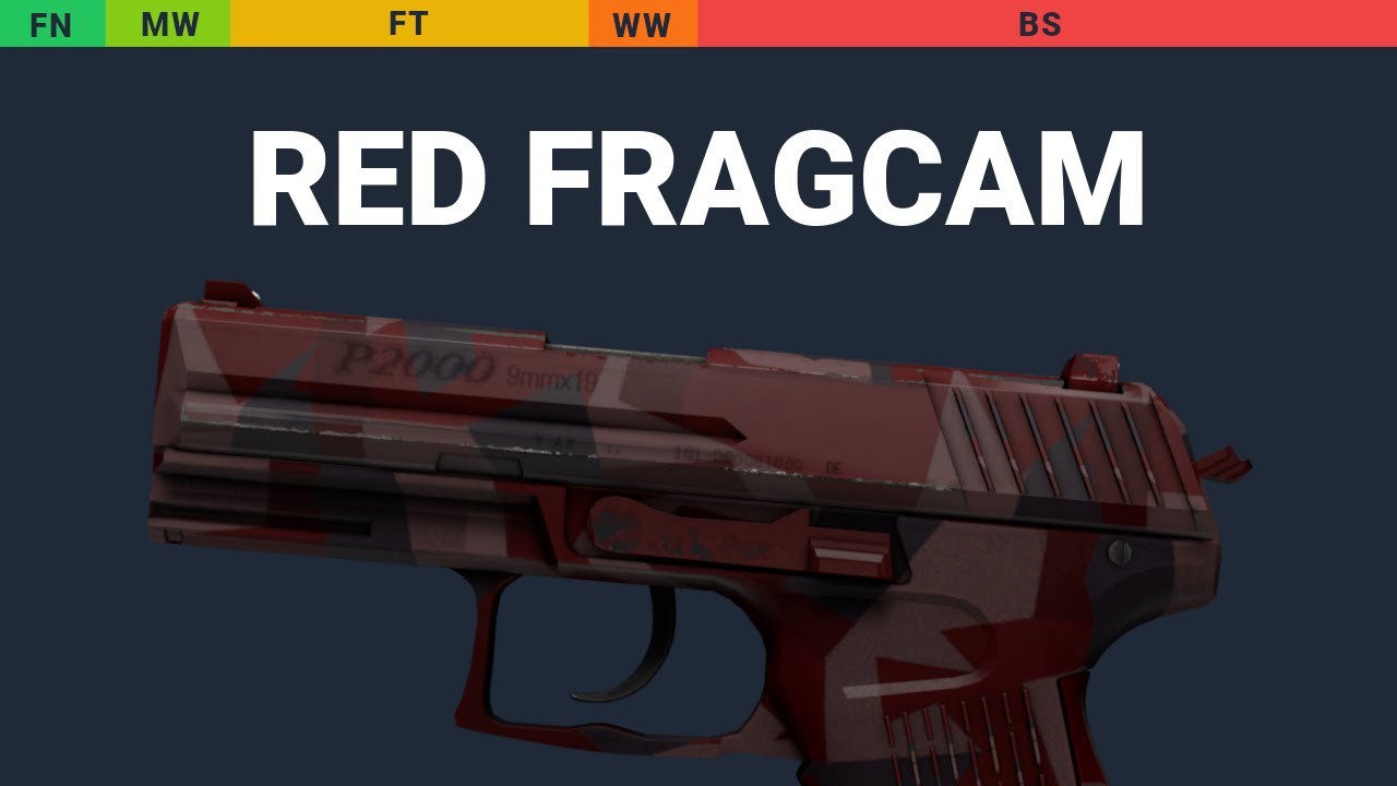 P2000 Red FragCam - Skin Float And Wear Preview - YouTube
