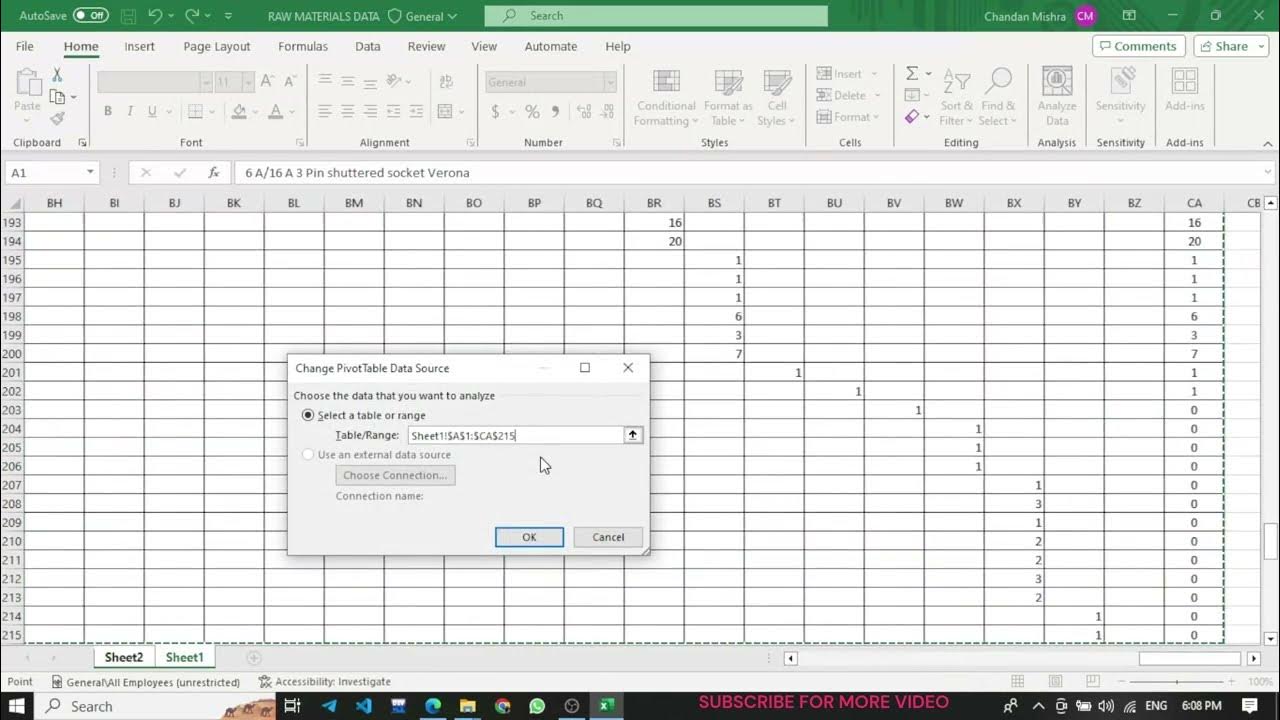 MS EXCEL SHORTCUT COMMAND AND MAKE PIVOT TABLE OF RAW DATA - YouTube
