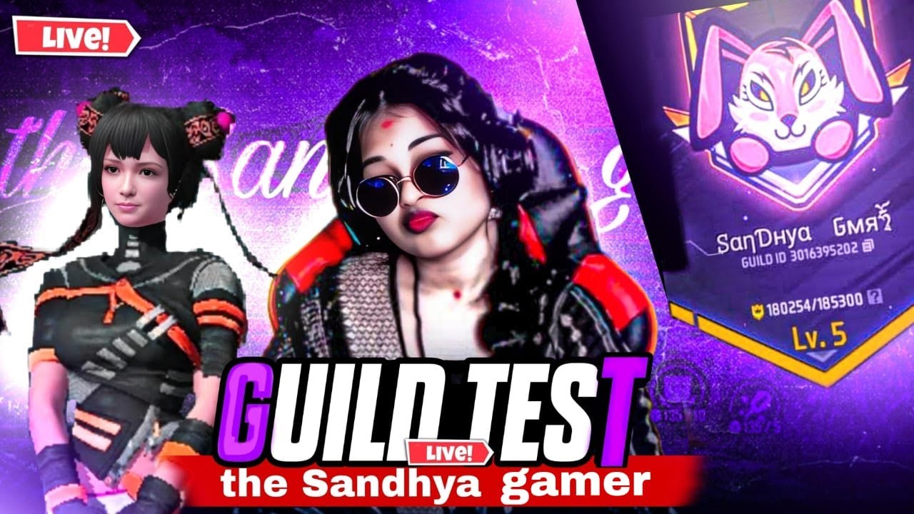 FREE FIRE LIVE GUILD TEST 1 VS 4 Facecam Live With Sandhya#freefire # ...
