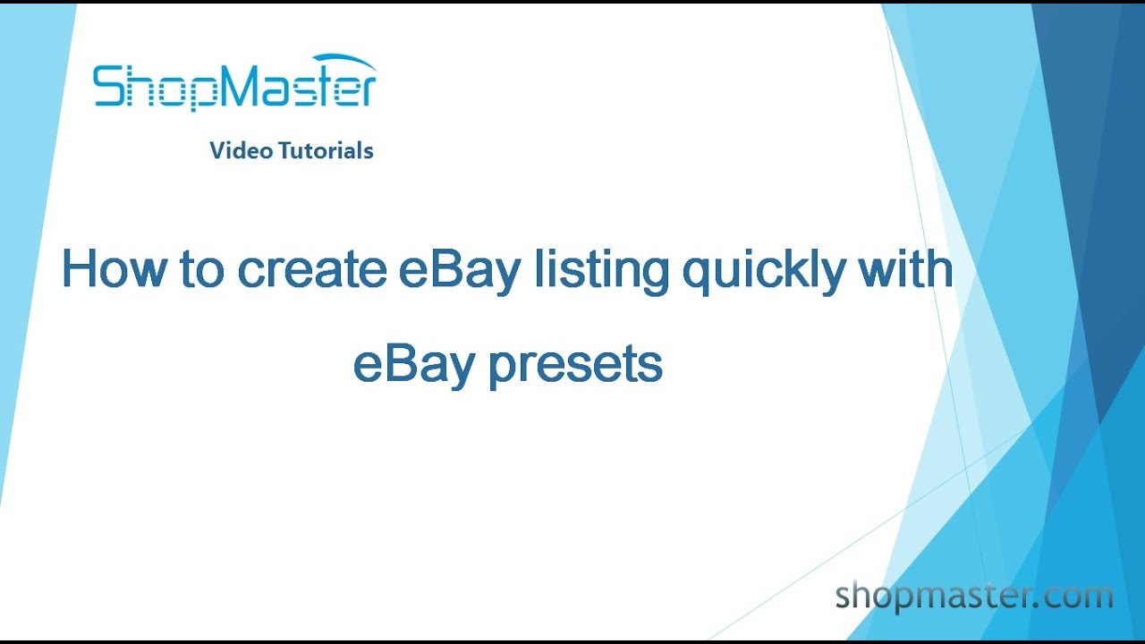 How to create eBay listing quickly with eBay presets - YouTube