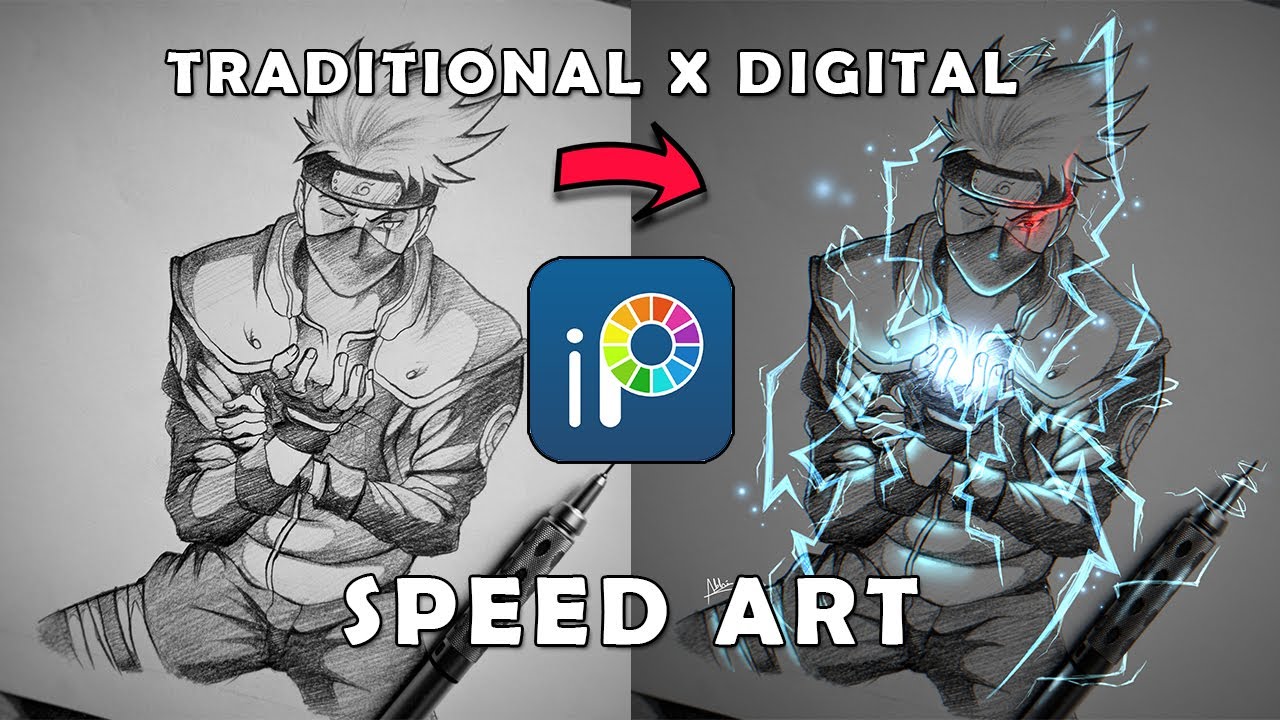 Drawing Kakashi With Chidori (part 2) - Naruto - ABS ART - YouTube
