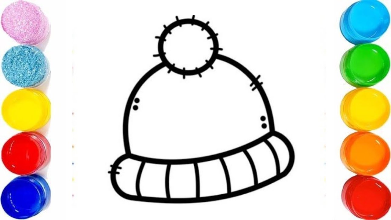 Winter Cap 🎓 Drawing, painting and coloring for preschool kids and ...