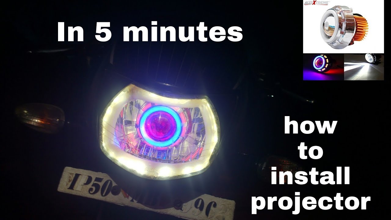 how to install projector headlight in bike - YouTube