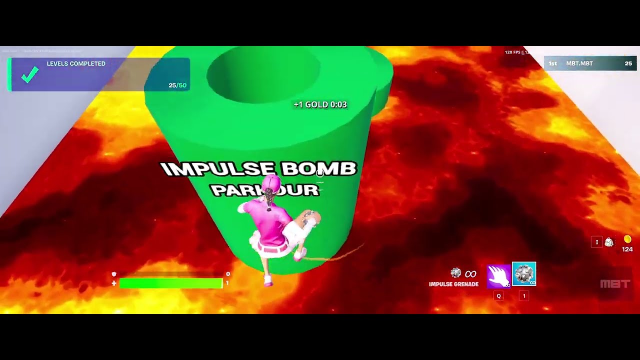 FORTNITE ⭐ 50 SUPER CHALLENGES ⭐ LEVEL 26 IMPULSE BOMB PARKOUR - MAP ...