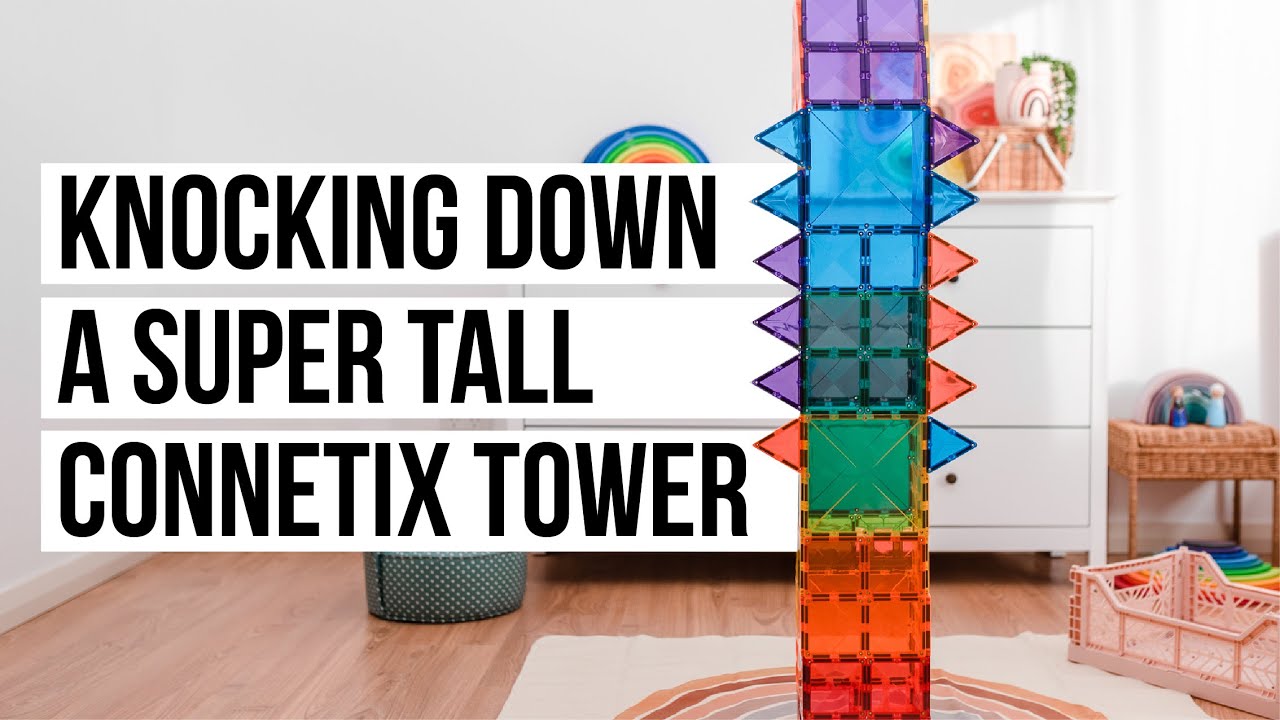 Connetix Magnetic Tile Toddler Toy Tower - YouTube