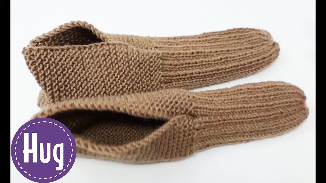 House Shoes - Easy Knitting Project - European Size 38/39 - YouTube
