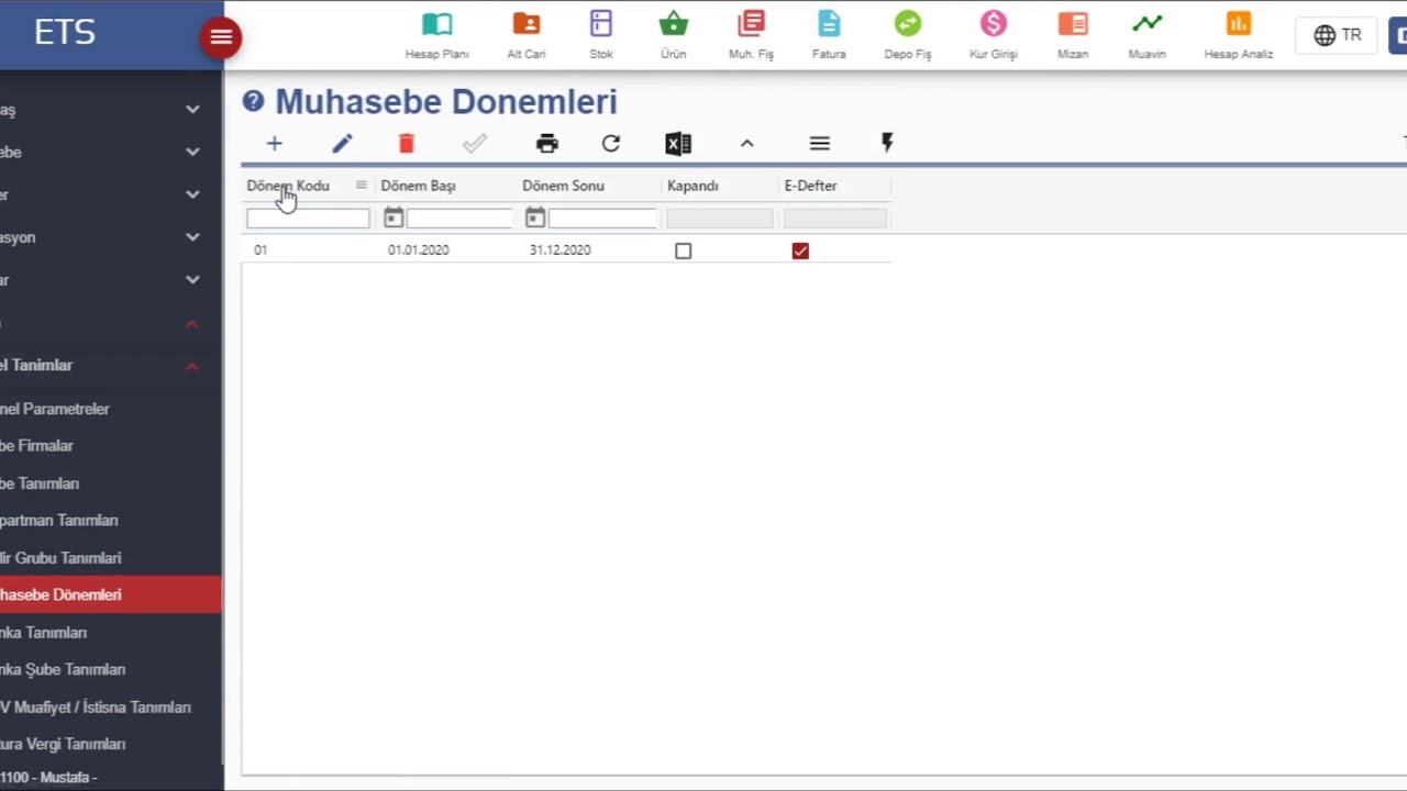 Elektra Ticari Set - EtsWeb Muhasebe Dönemi Oluşturma - YouTube