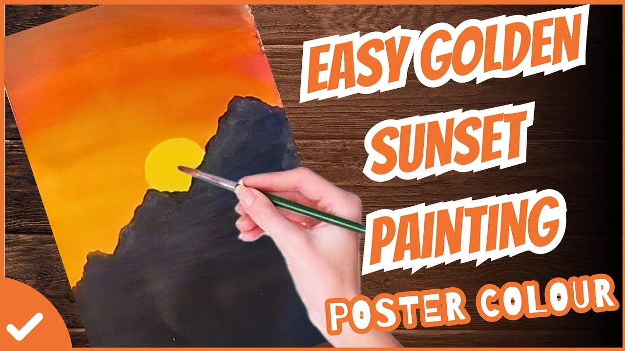 Easy step by step sunset painting with poster colour☀️.#video - YouTube