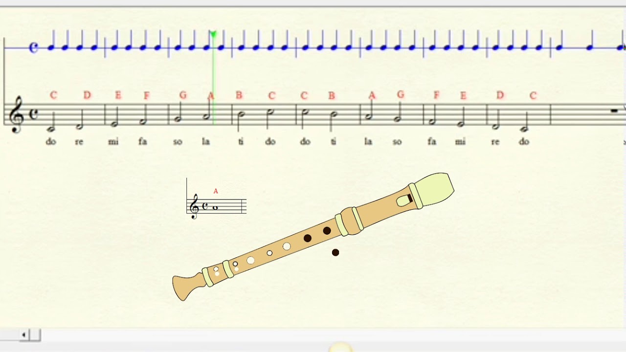Basic Recorder Exercise 1b - half notes - YouTube