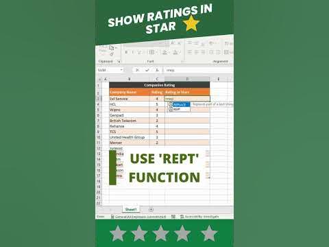 Create a 5 Star Rating System in Excel l #excel #shorts #exceltips # ...