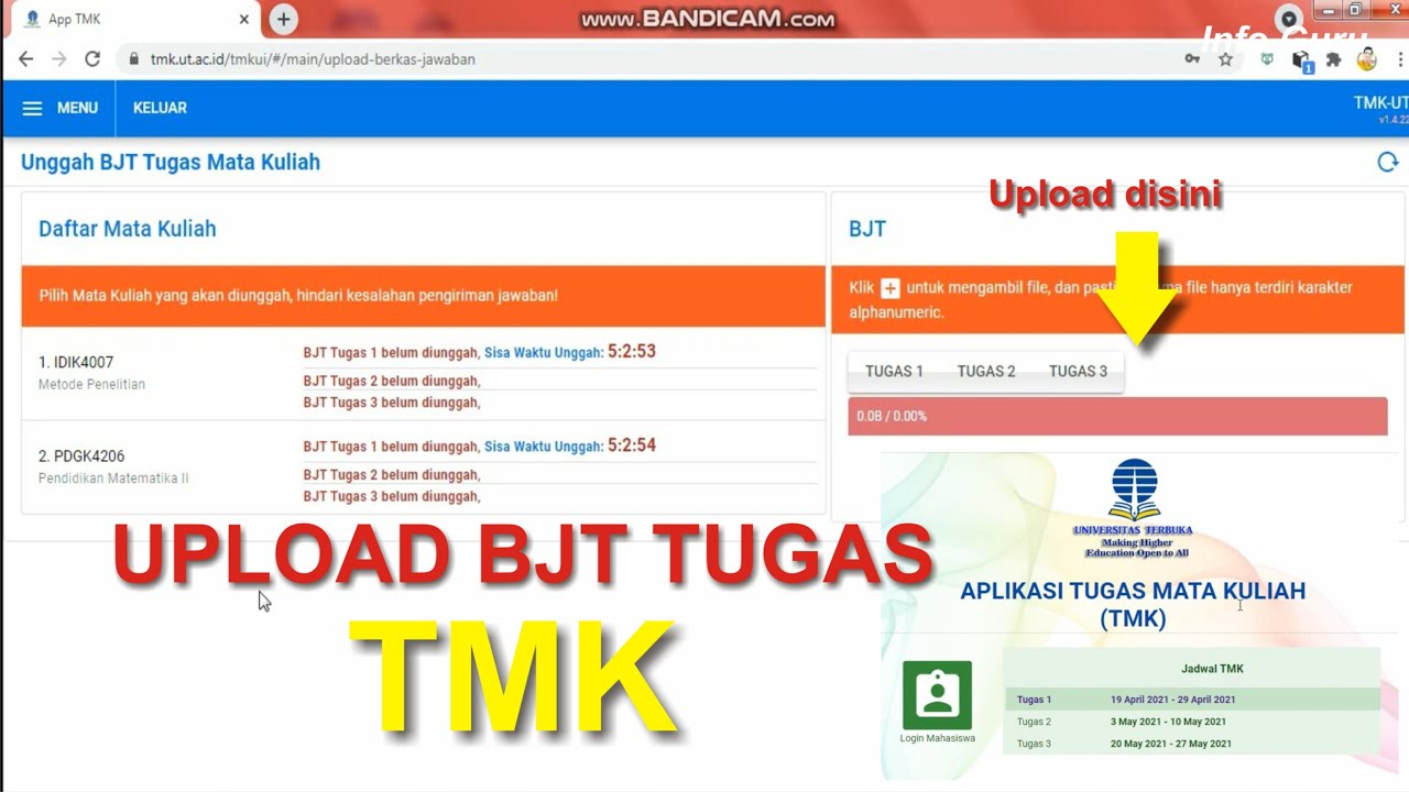 CARA UPLOAD BJT TUGAS MATA KULIAH (TMK) UNIVERSITAS TERBUKA - YouTube