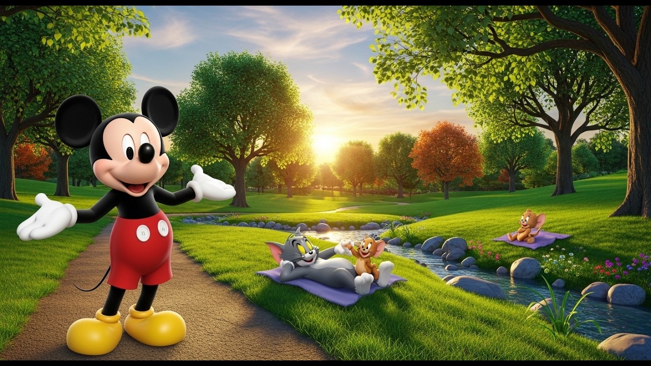 🐭🧺🌳 Mickey Mouse Picnic Fun with Tom & Jerry 🐱🐭💖 | Dreamy Doodles - YouTube