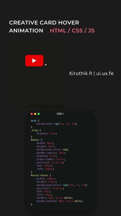🍁Creative card hover animation using #html #css #frontend - YouTube