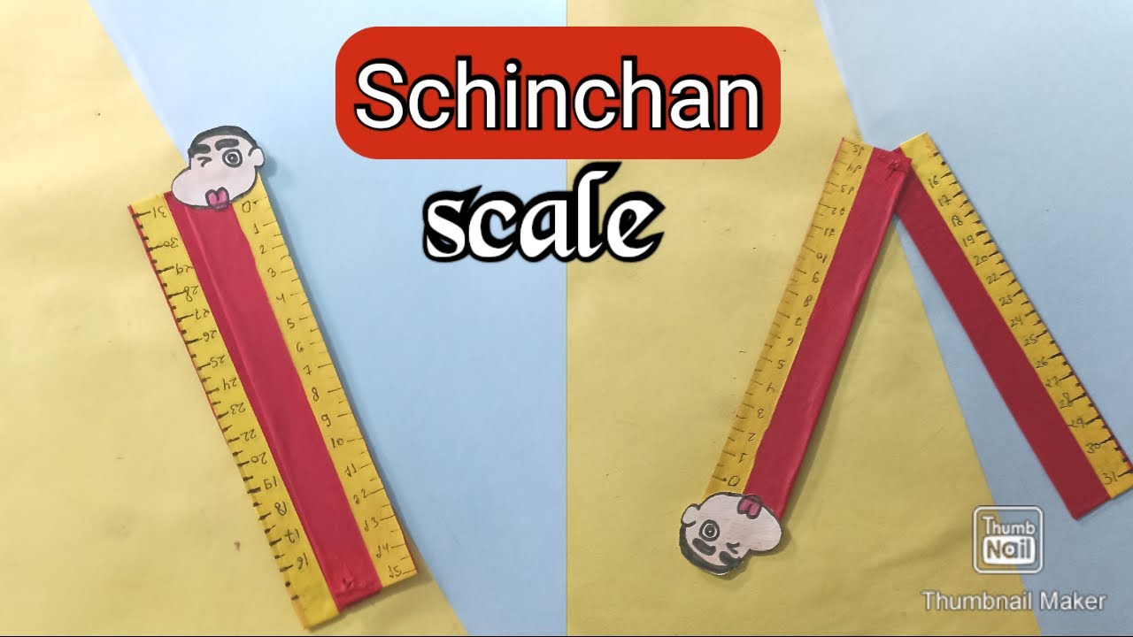 How to make schinchan ruler/how to make paper folding ruler - YouTube