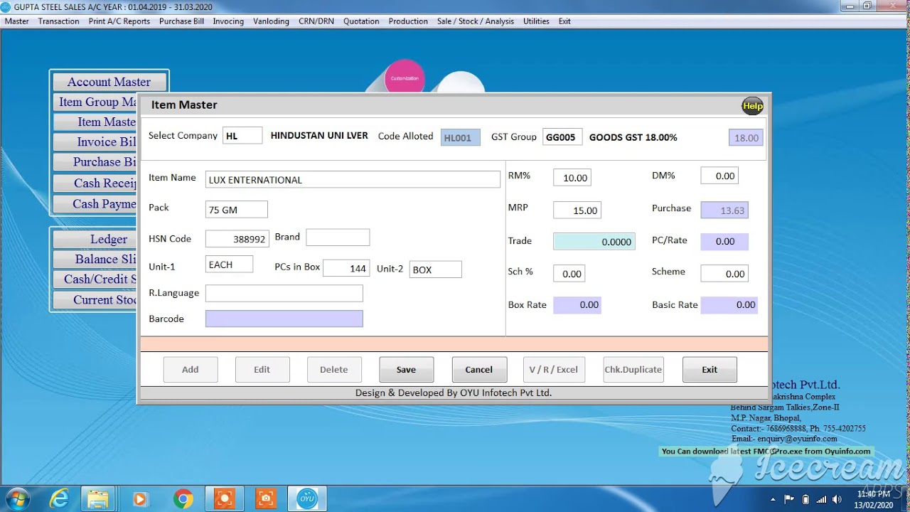 VALLEY SYSTEM FMCGPRO SOFTWARE 3 ITEM MASTER - YouTube