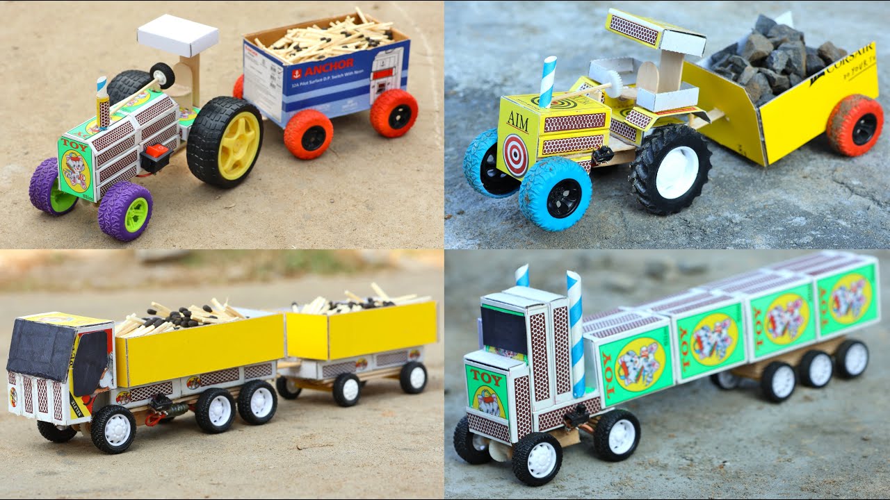 4 Amazing diy Matchbox Toys you Can Make | Diy Awesome Ideas | DC motor ...