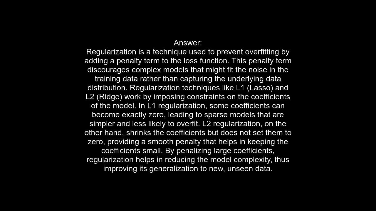 How does regularization helping to avoid overfitting in machine learning models. - YouTube