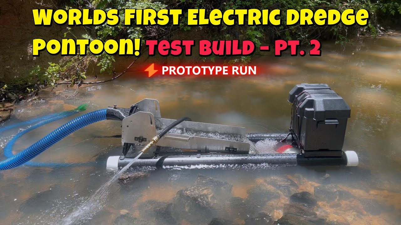 World’s First Electric Dredge Pontoon! Prototype Run – Pt. 2 - YouTube