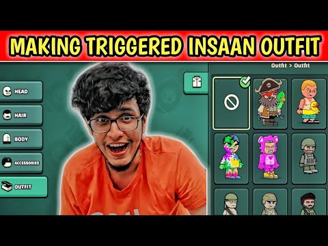 How to make triggered insaan outfit in mini militia - YouTube